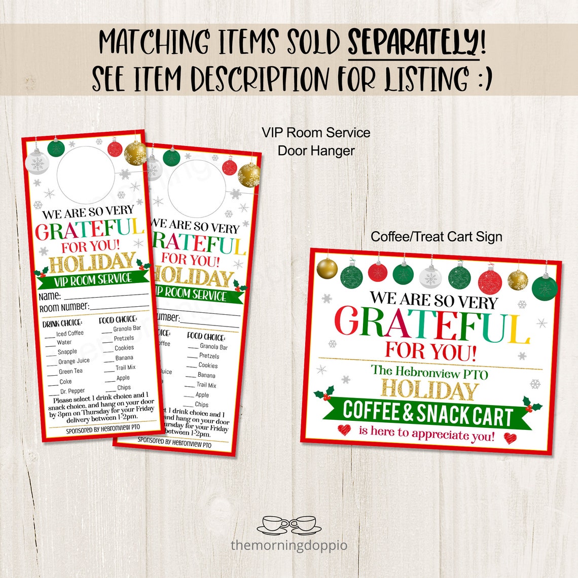 Printable/editable VIP Room Service Christmas Holiday Thankful | Etsy