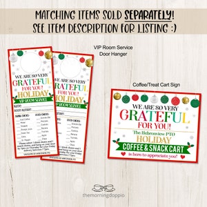 Printable/editable VIP Room Service Christmas Holiday Thankful Theme ...