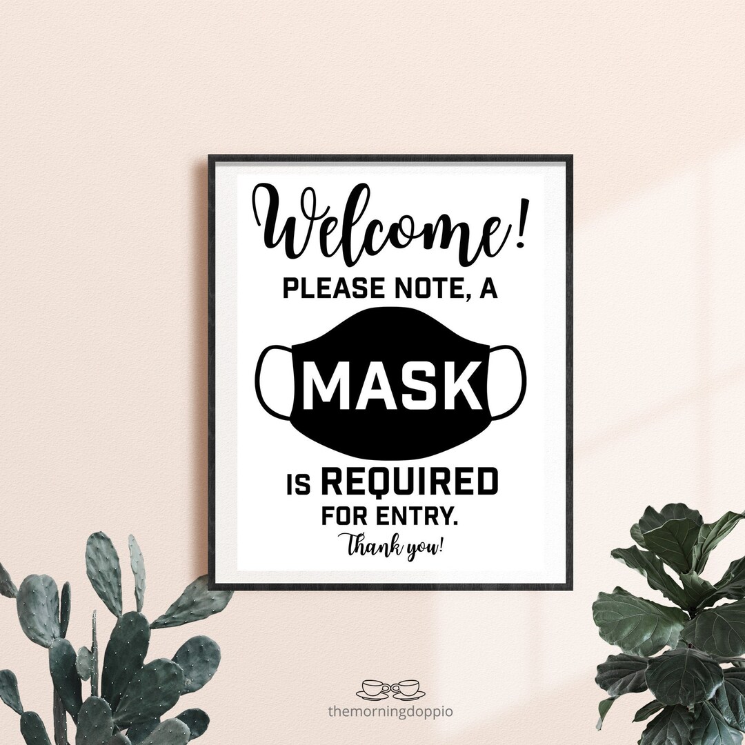 Printable Mask Required Door Sign, Mask Required Sign, Wear Mask Before ...