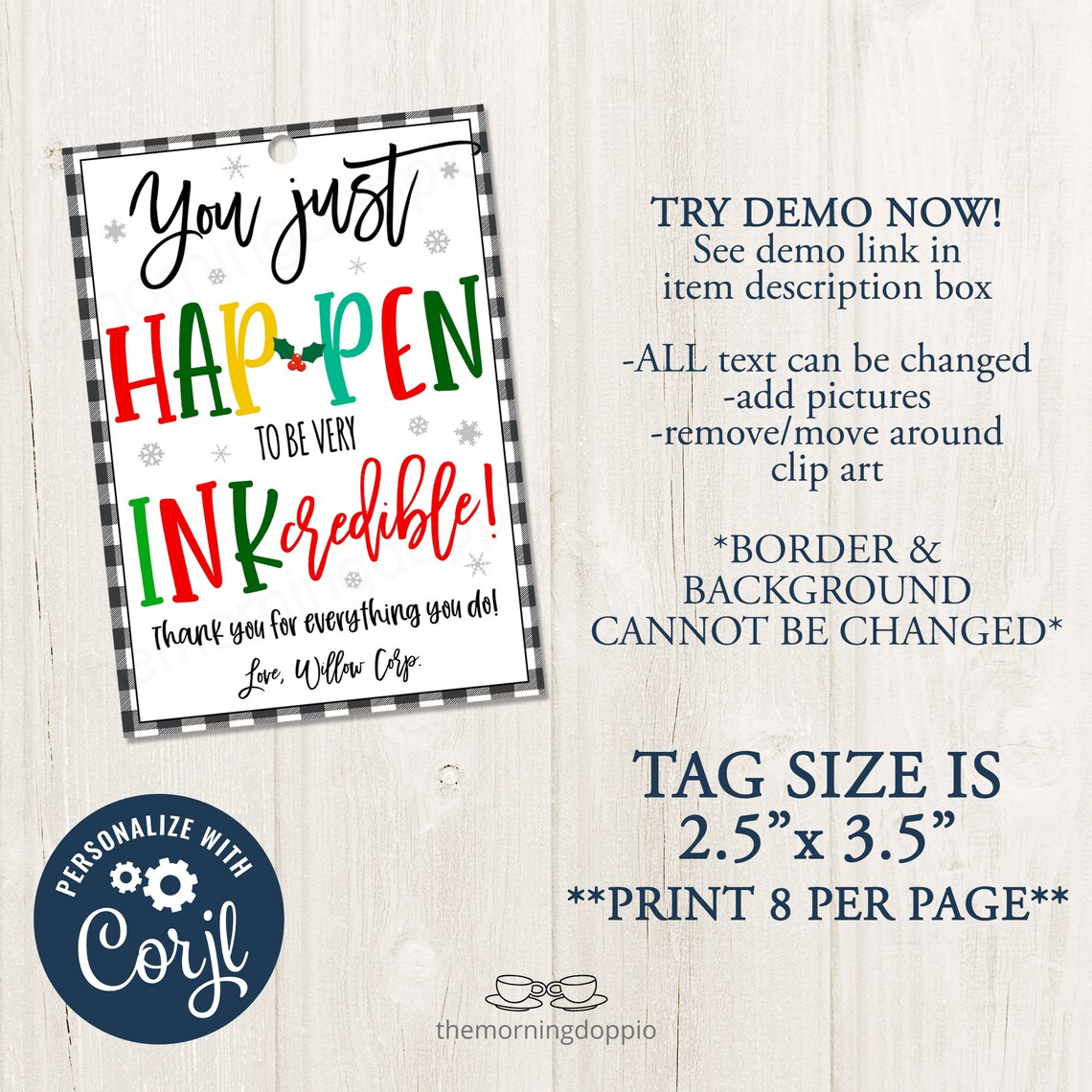 Printable/editable You Just Hap-pen to Be Ink-credible Marker - Etsy