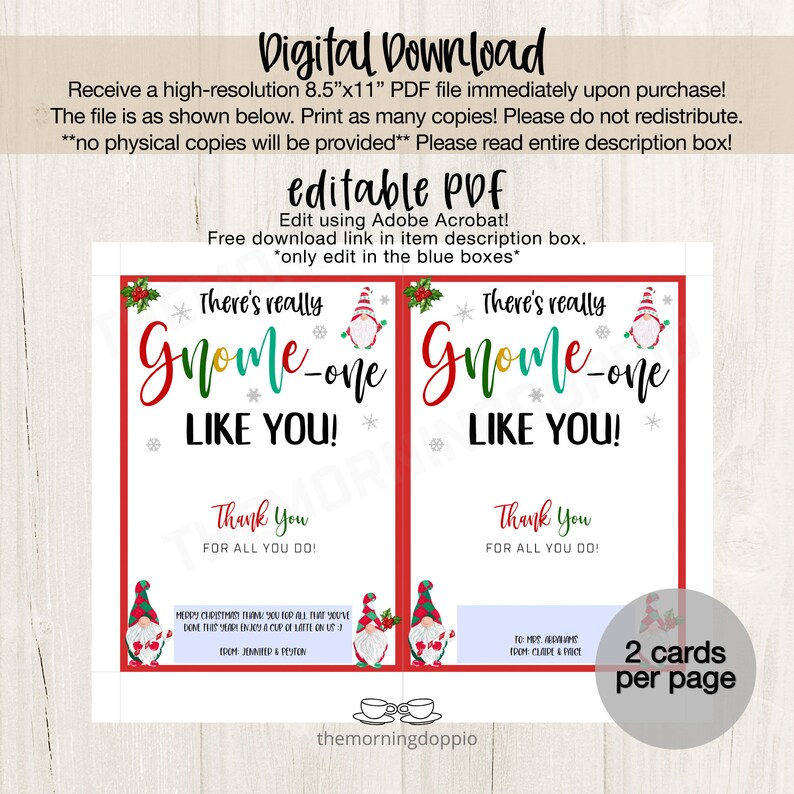 Printable/editable There's Really Gnome-one Like You Gift - Etsy