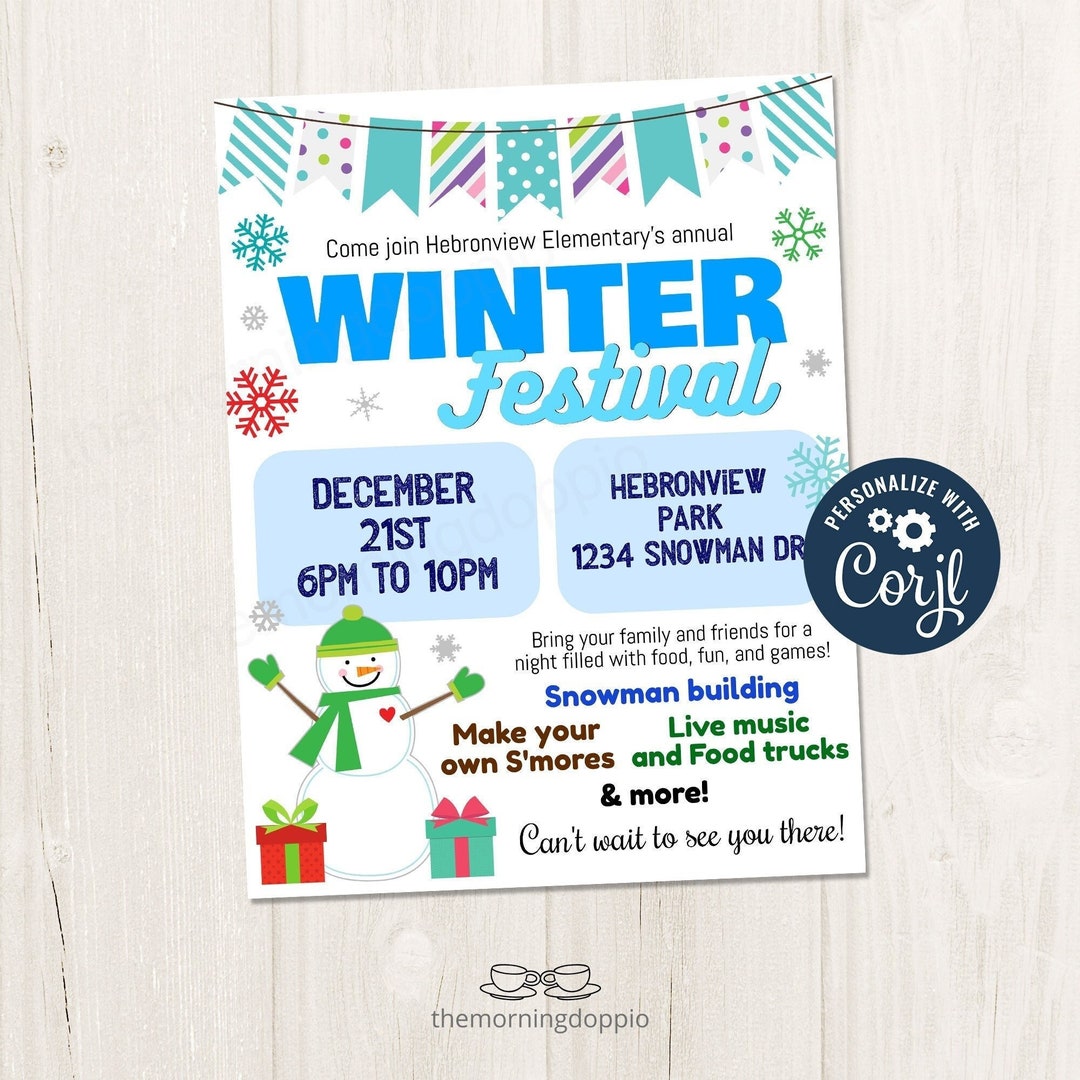 Editable Winter Festival Community Market Flyer/invitation Printable ...