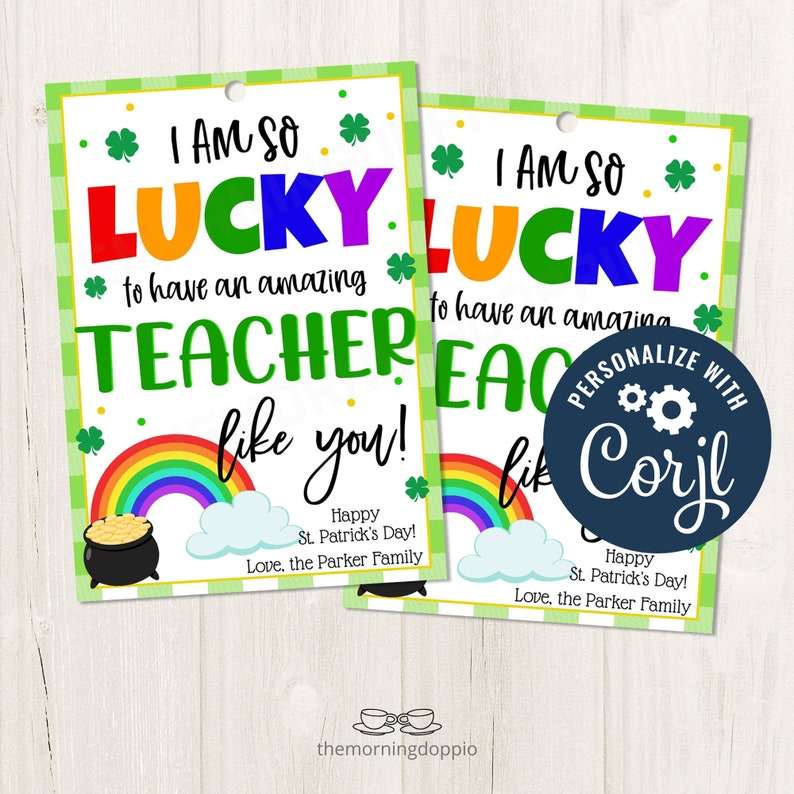 Printable/editable I'm so LUCKY to Have an Amazing Teacher - Etsy