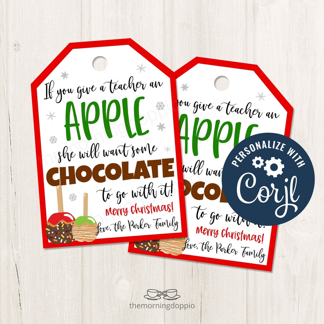 Printable/editable Chocolate Covered Apples Caramel Apple Presents ...