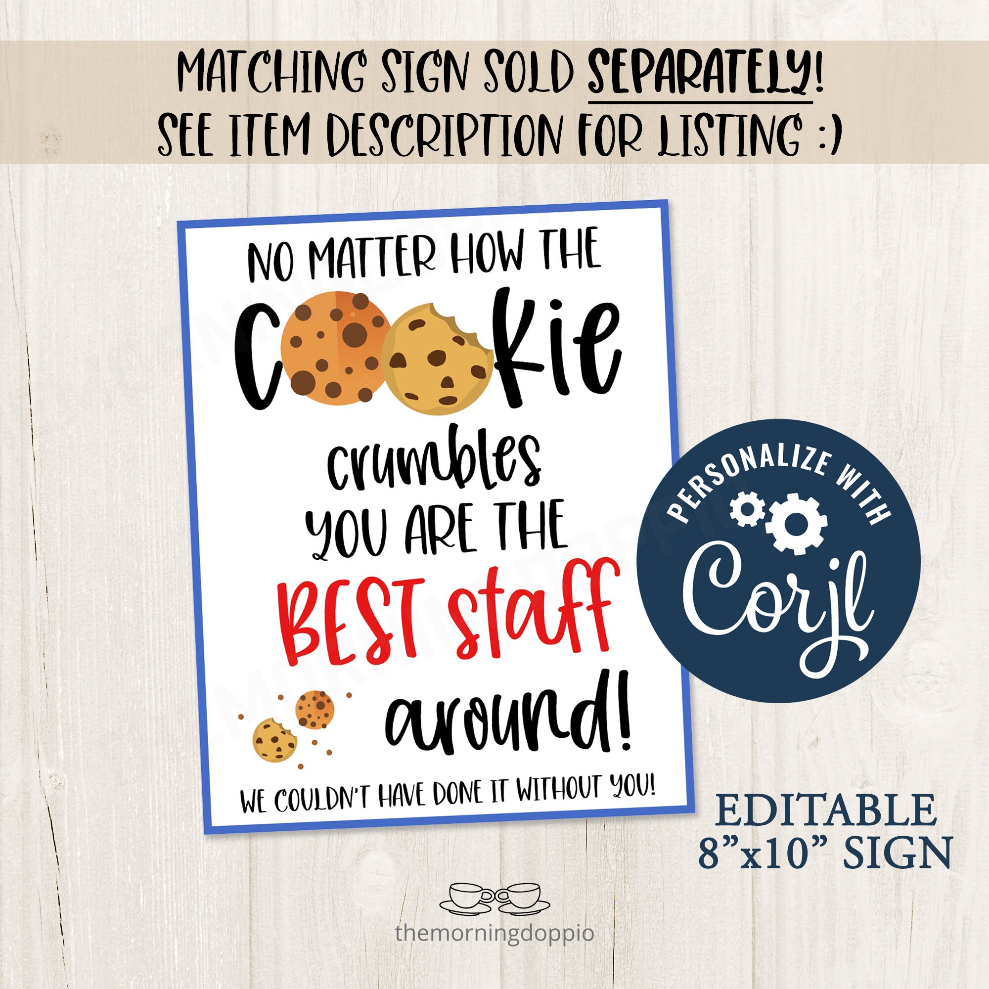 Printable/editable Cookie Thank You Cookie Treat Gift Tag for Employee ...