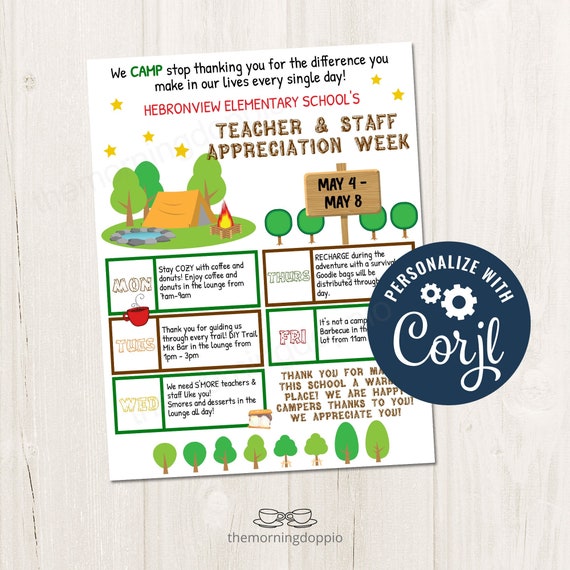 Printable/editable Camp Outdoor Theme Parent Letter Teacher - Etsy