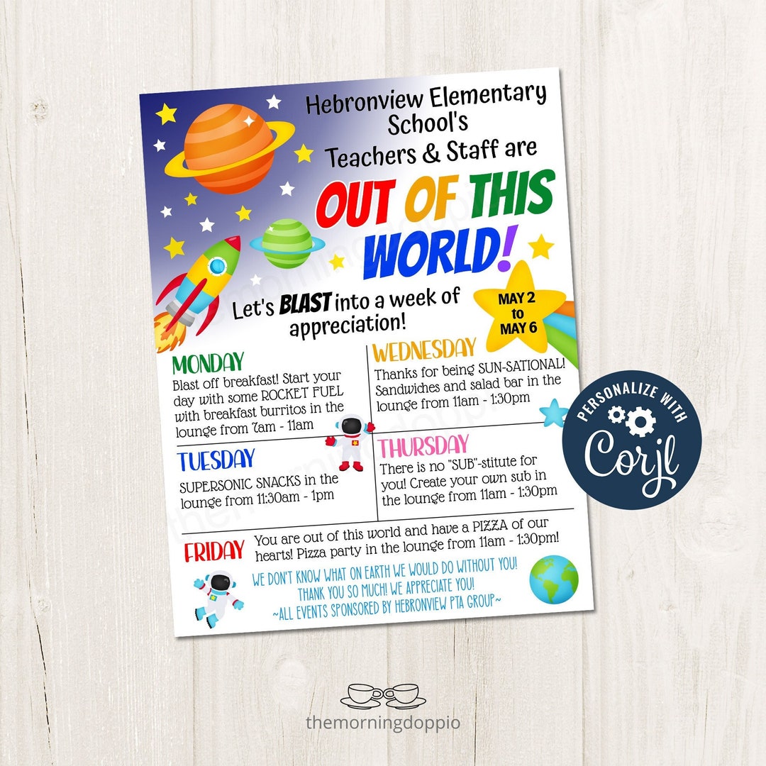 Printable/editable Outer Space Galactic Theme Teacher Staff ...