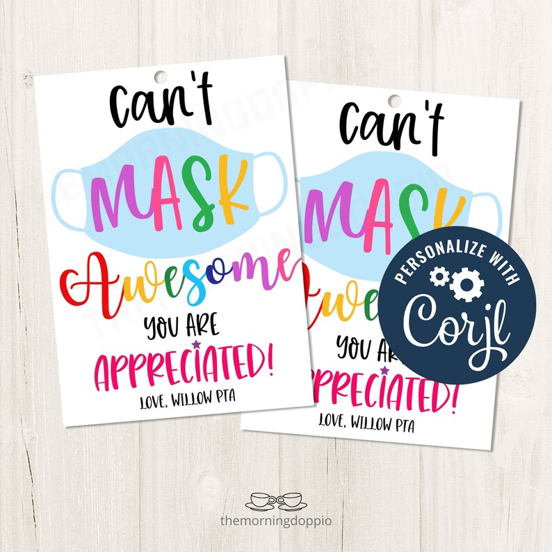Printable/editable Can't Mask AWESOME You Are Appreciated - Etsy