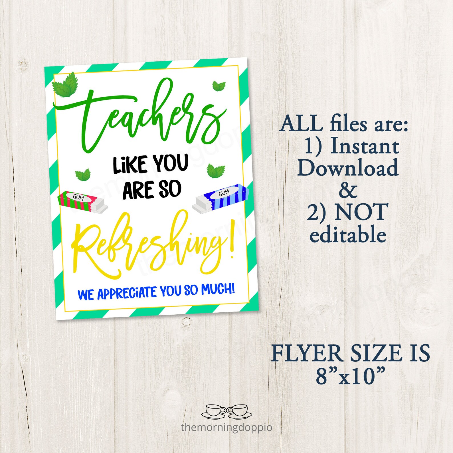 Printable Mint Gum Refreshing Gratitude Sign Thank You Sign | Etsy