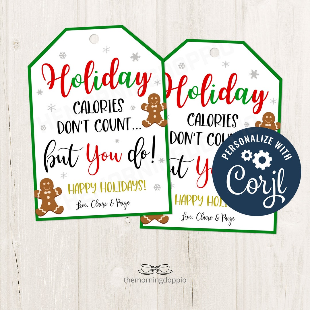 Printable/editable Holiday Calories Don't Count but You Do Christmas ...