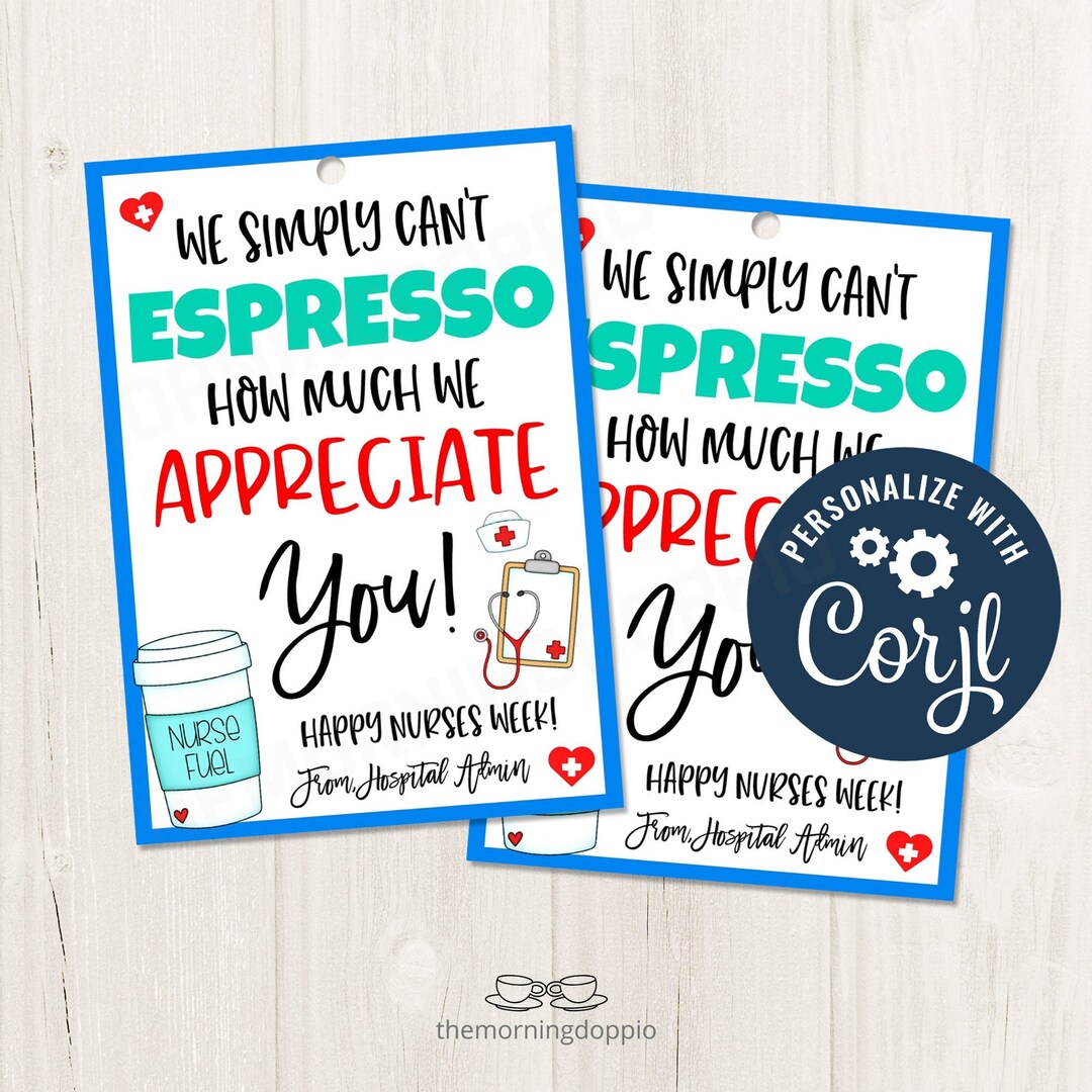 Printable/editable Can't Espresso How Much We Appreciate You Coffee ...