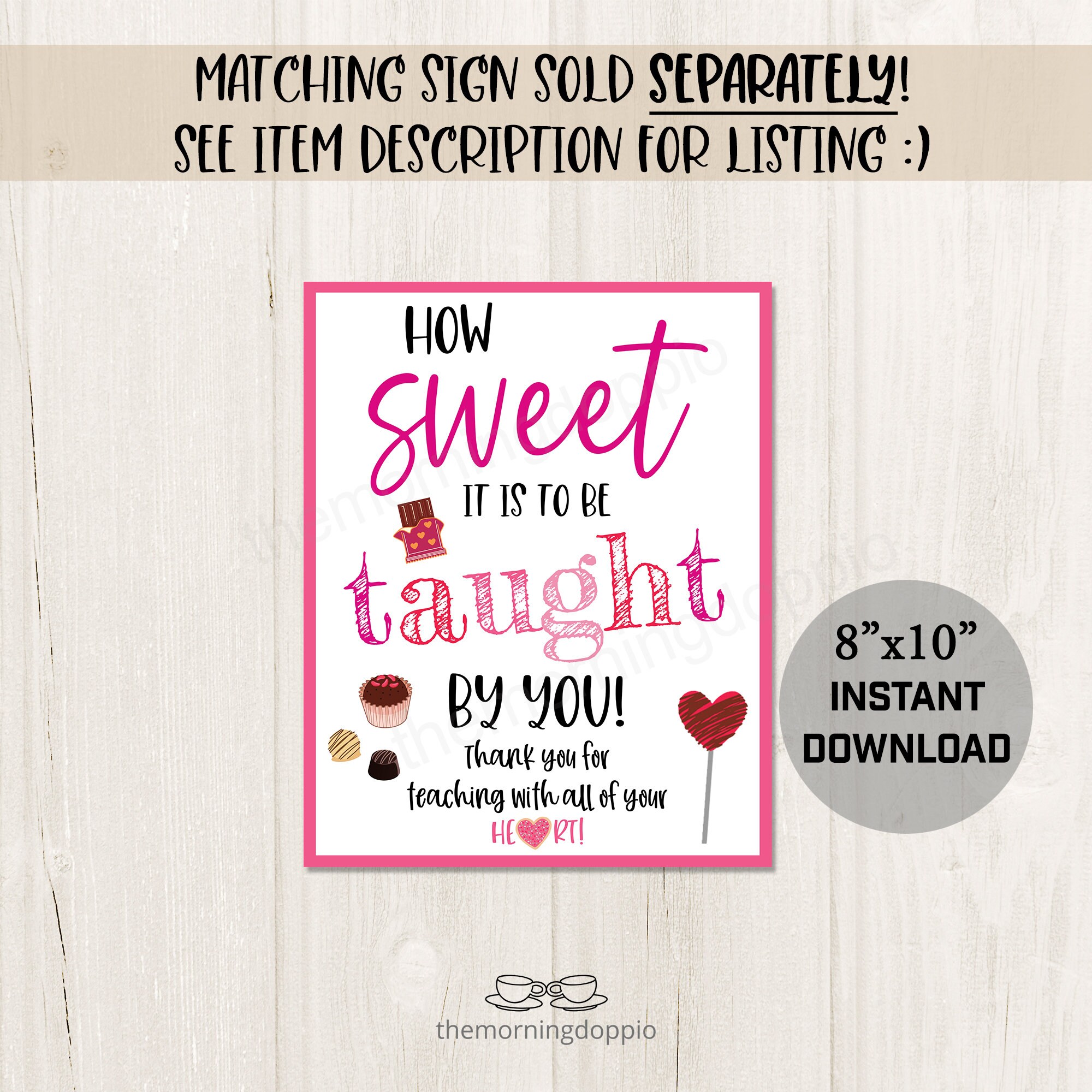 Printable/editable How Sweet It is to Be Taught by You - Etsy