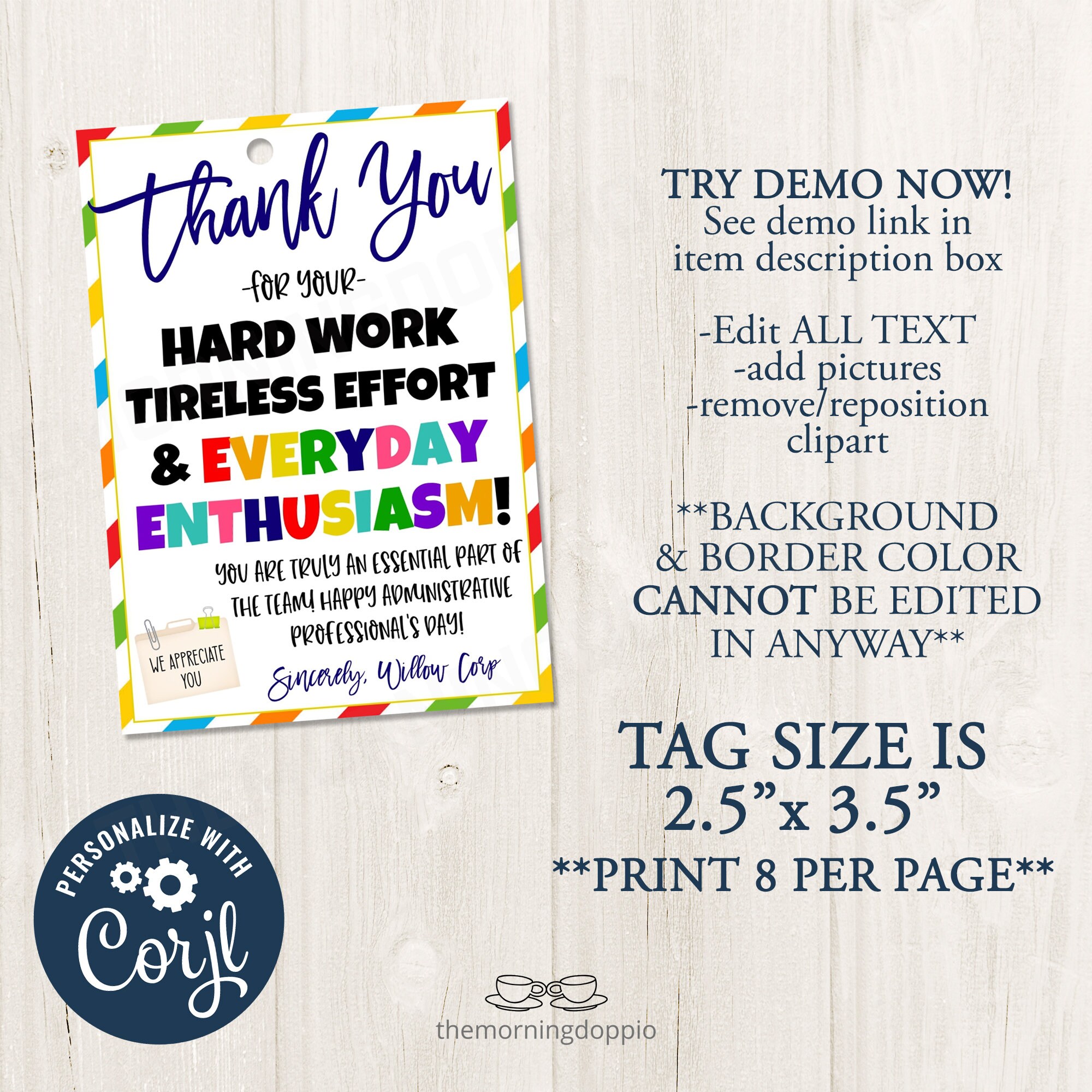 Printable/editable Administrative Professional's Day Assistant's Day ...
