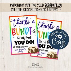 Printable Thanks a Bundt-ch for All That You Do Sign PTA PTO Thank You ...