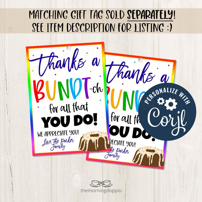 Printable Thanks a Bundt-ch for All That You Do Sign PTA PTO - Etsy