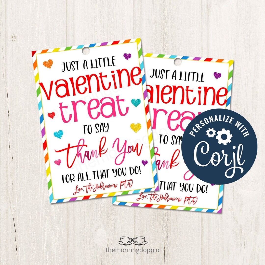 Printable/editable Valentine Treat to Say Thank You for All You Do ...
