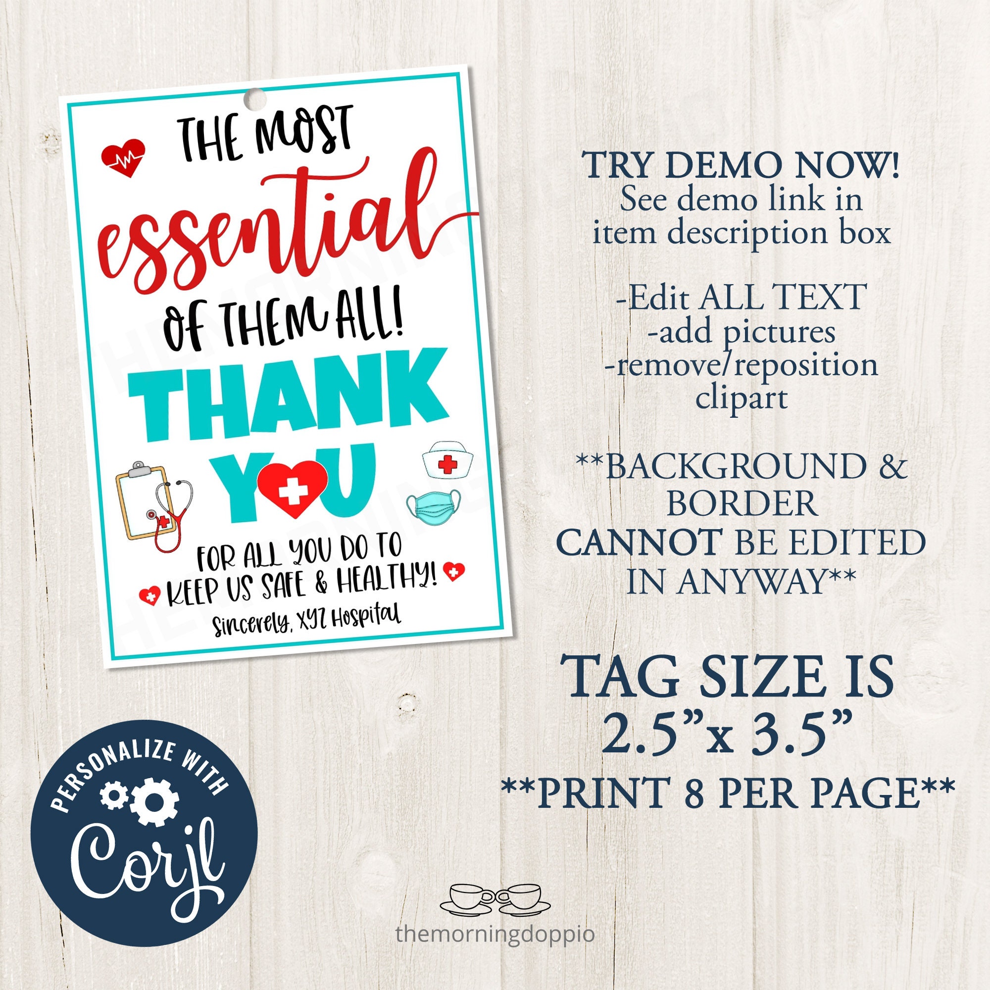 Printable/editable the Most Essential of Them All Gift Tag for - Etsy