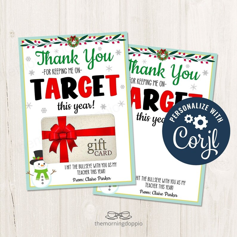 Printable/editable Christmas Holiday Target Gift Card Holder for ...
