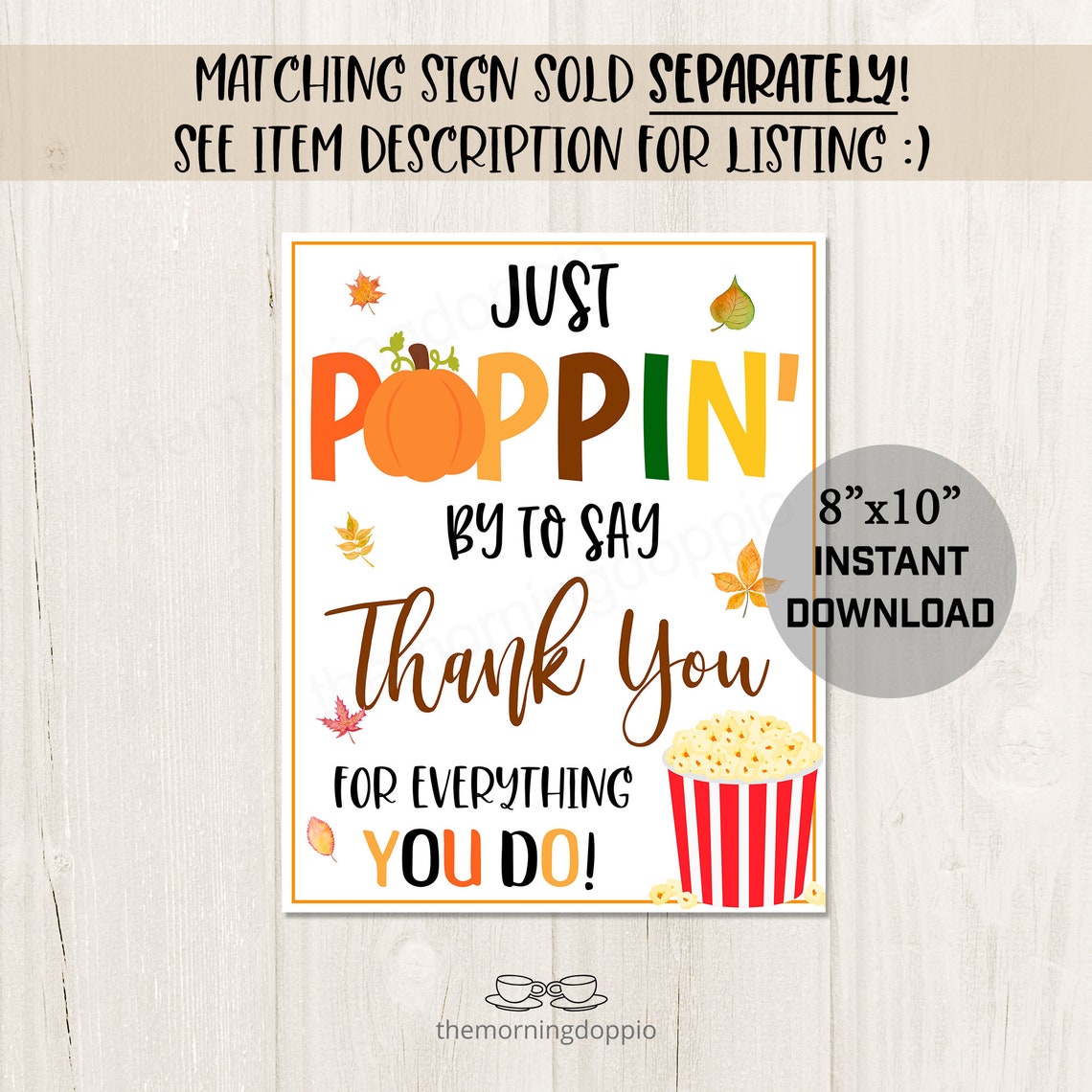 Printable/editable Just POPPIN' by to Say Thank You - Etsy