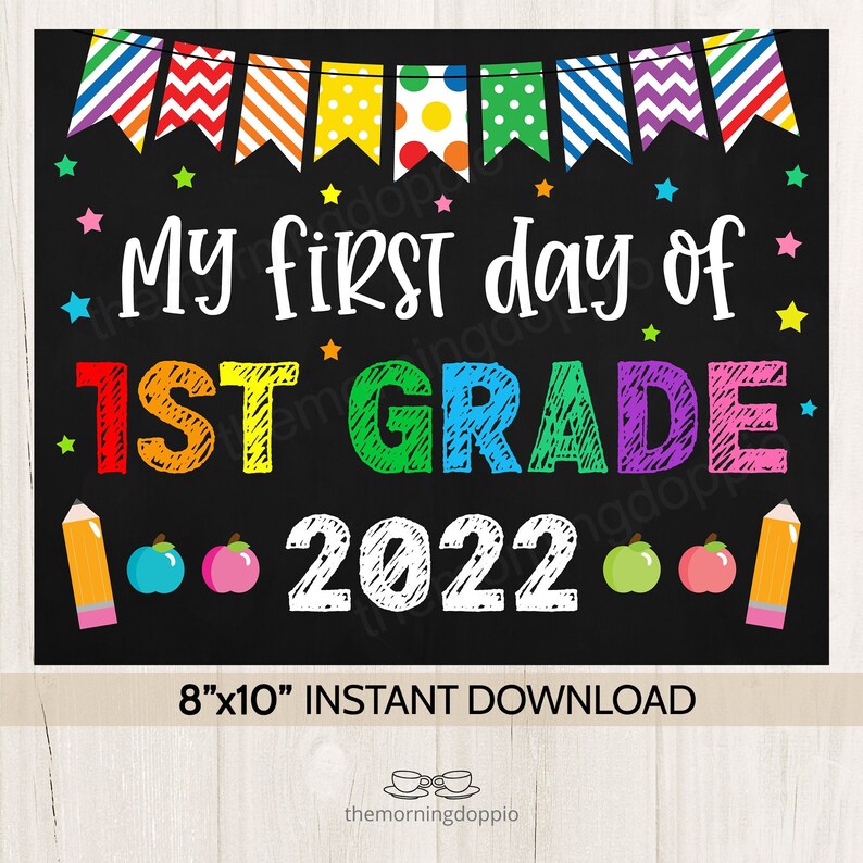 First Day of First Grade Sign Printable Rainbow First Day - Etsy