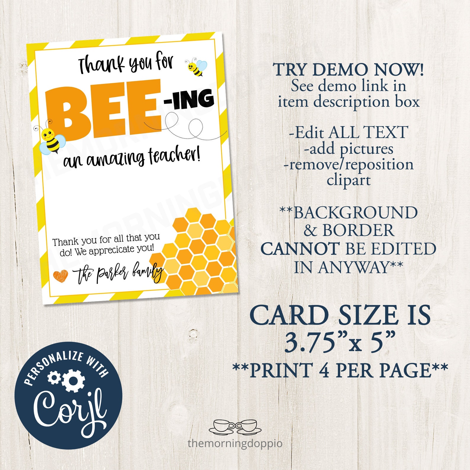 Printable/editable Thank You for Bee-ing Amazing Chapstick - Etsy