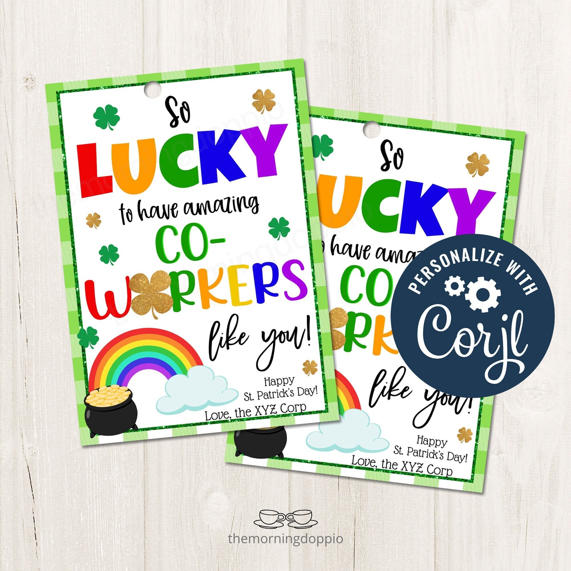 Printable/editable so LUCKY to Have Amazing Coworkers St. - Etsy