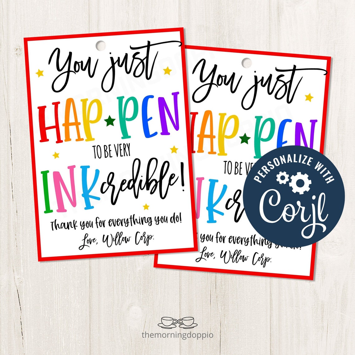 Printable/editable You Just Hap-pen to Be Ink-credible Marker - Etsy