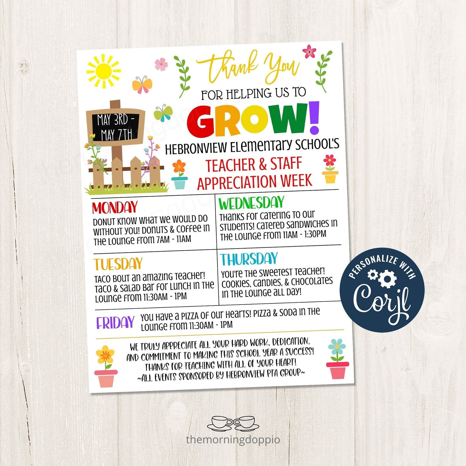 Printable/editable Floral Grow Bloom Theme Teacher and Staff - Etsy