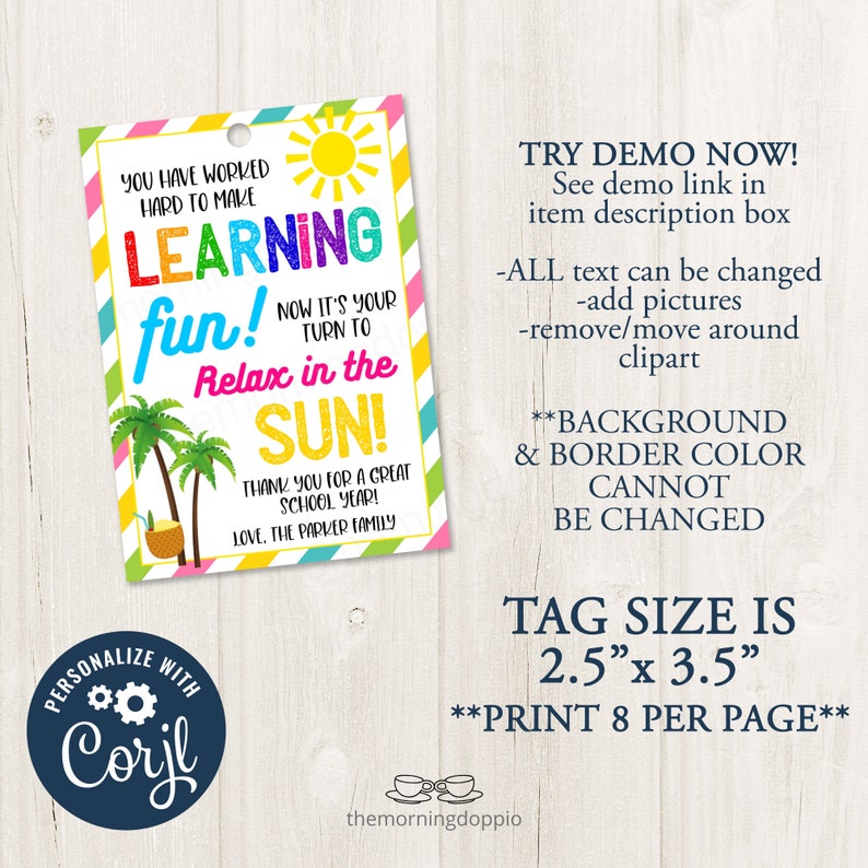 Printable/editable School Was Fun Relax in the Sun Last Day of School ...