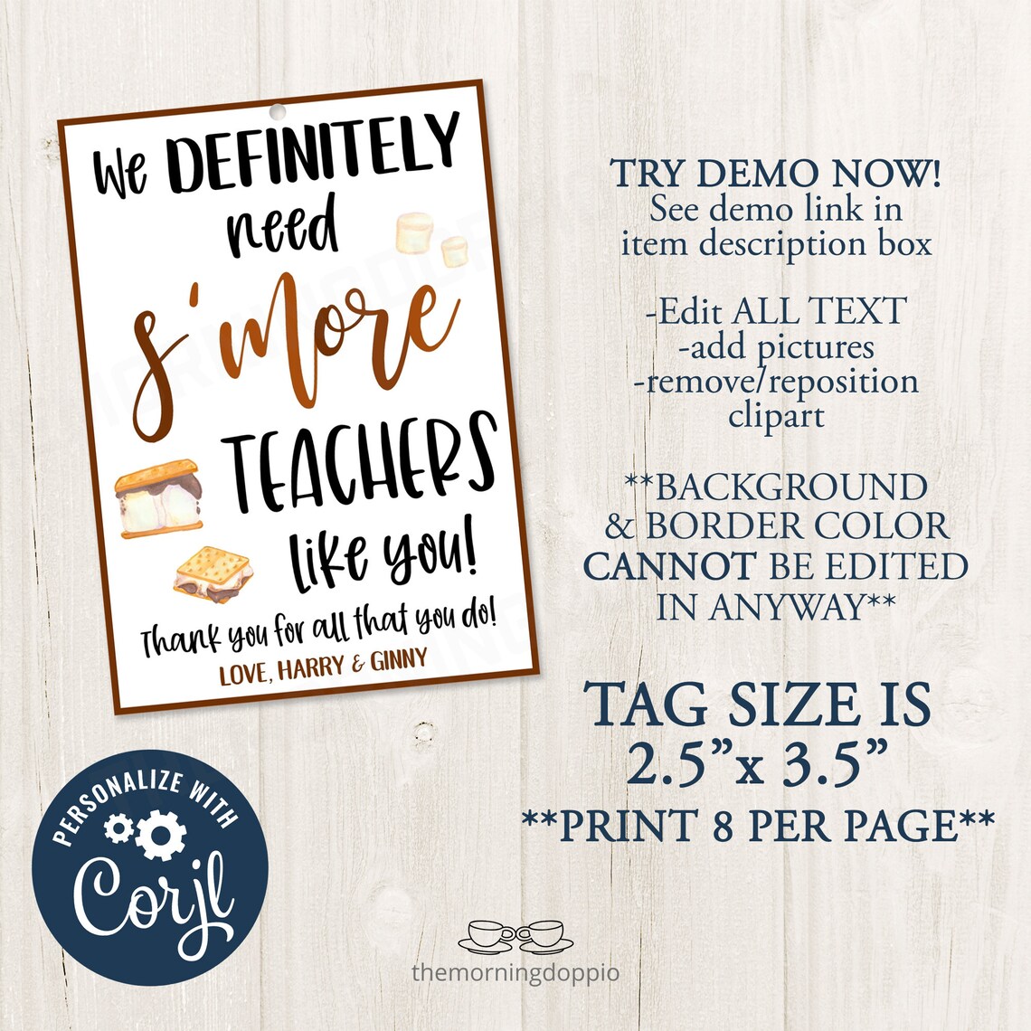 Printable/editable We Need Smore Teacher Like You Gift Tag - Etsy Canada