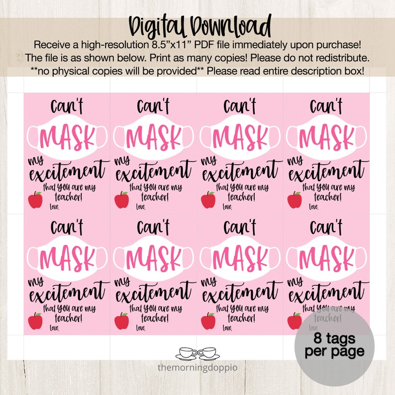 Printable Can't Mask My Excitement That You Are My | Etsy