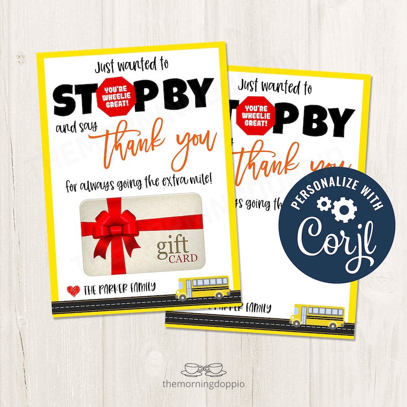 Printable/editable School Bus Driver Thank You End of School - Etsy