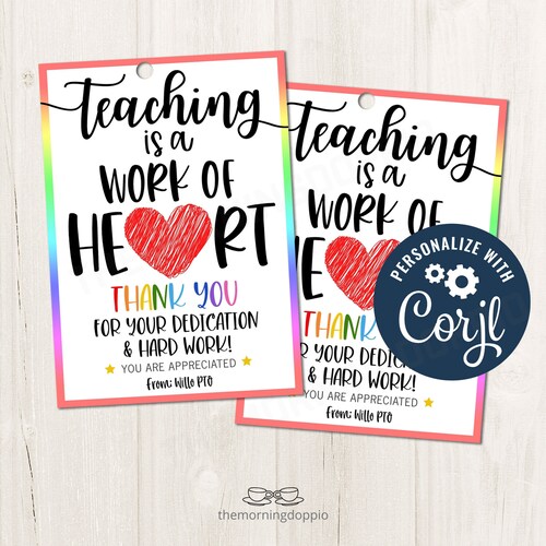 Editable Teacher Gift Tag Printable Teachers Appreciation - Etsy