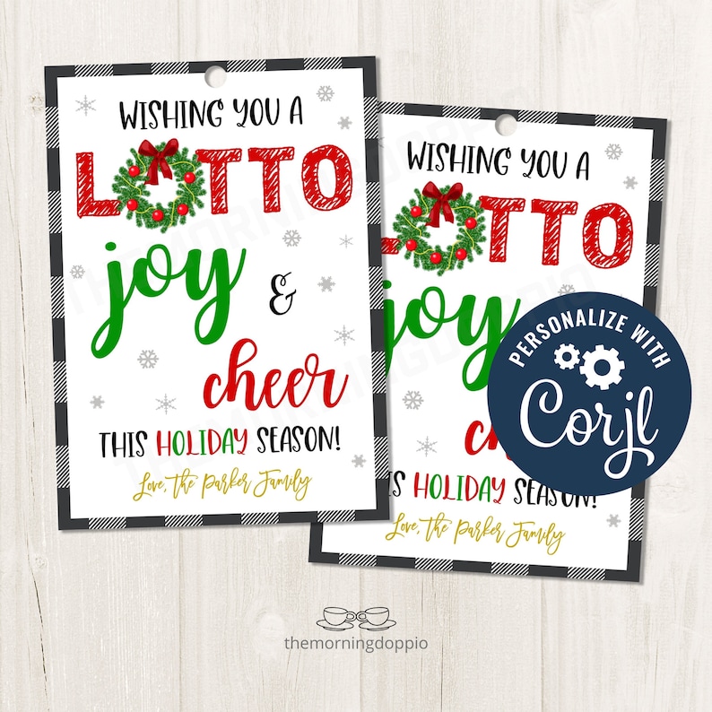 Printable/editable Wishing You LOTTO Joy and Cheer Christmas | Etsy Printable/editable Wishing You LOTTO Joy and Cheer Christmas | Etsy