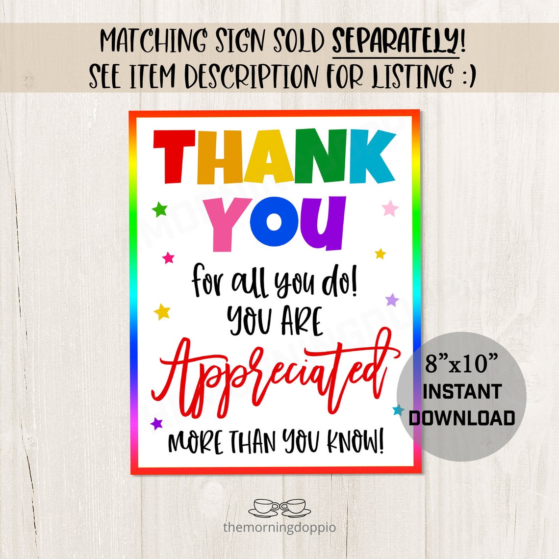 Printable/editable Thank You for All You Do Appreciation Gift Tag for ...