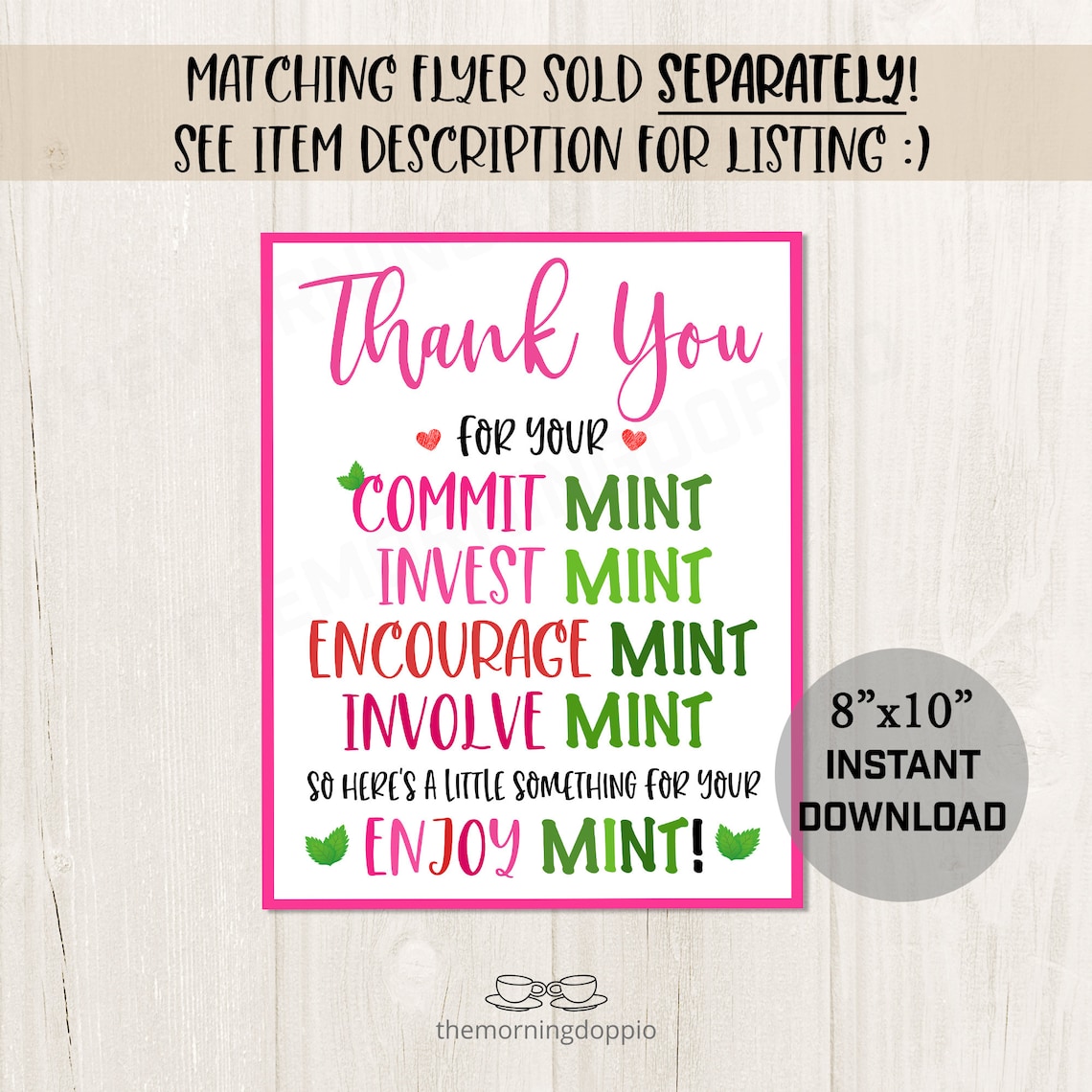 Printable/editable Thank You Mint Valentines Appreciation Gum Gift Tag ...