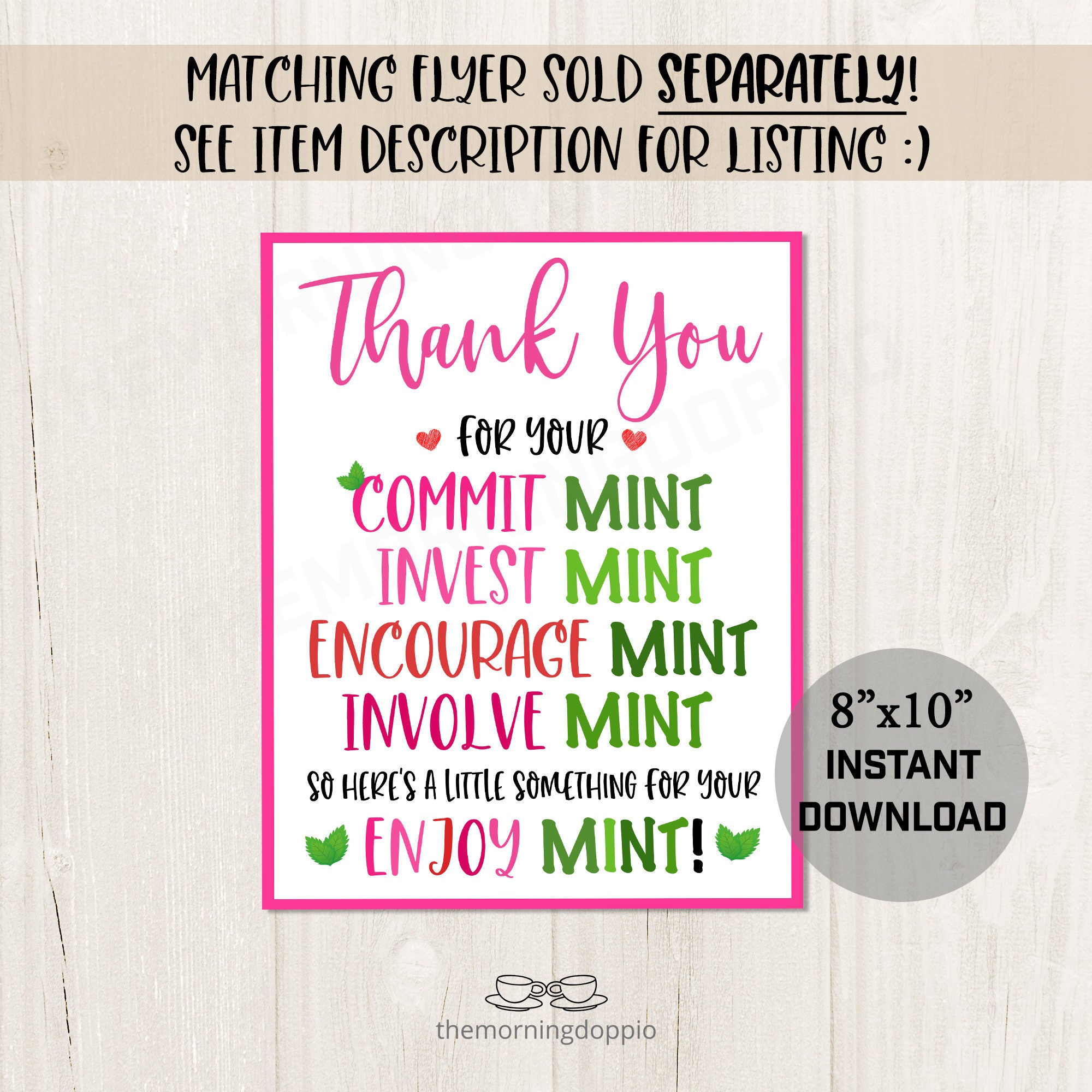 Printable/editable Thank You Mint Valentines Appreciation Gum - Etsy