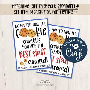 Printable/editable Cookie Best Staff Team Employees Sign for Teachers ...