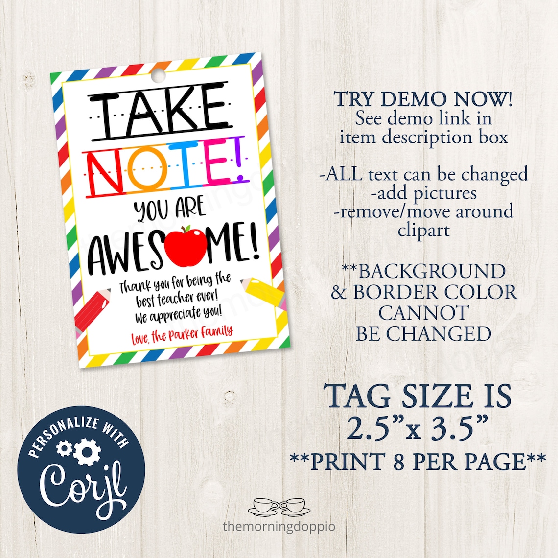 Printable/editable Take Note You Are Awesome Pencil Pen - Etsy