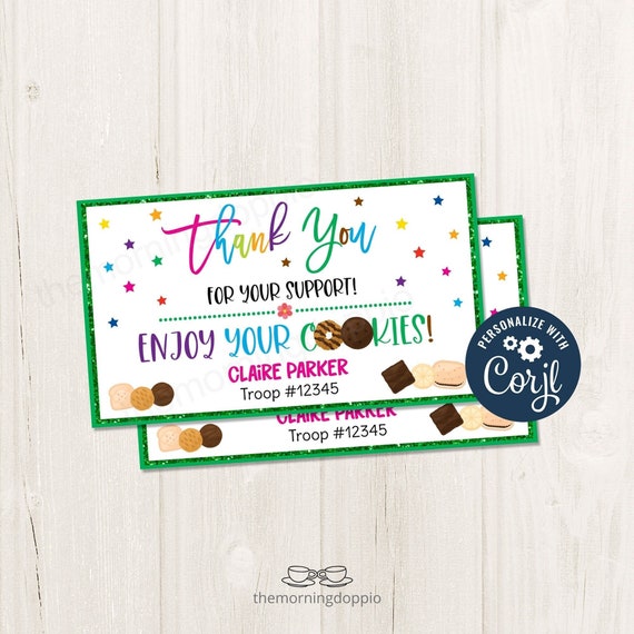 Printable/editable Scout Business Card Cookie Sales Thank You - Etsy