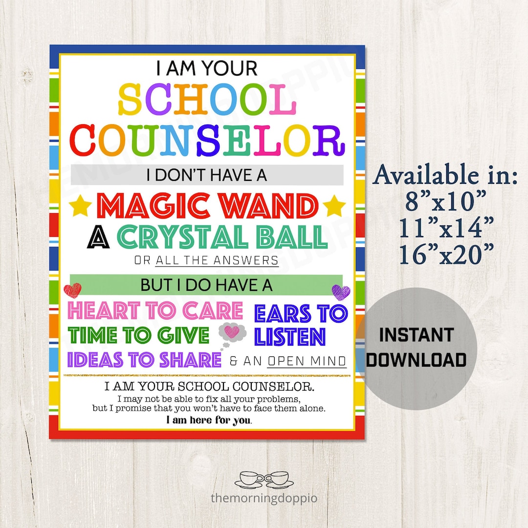 Printable I Am Your Counselor Poster Decor, School Counselor Office ...
