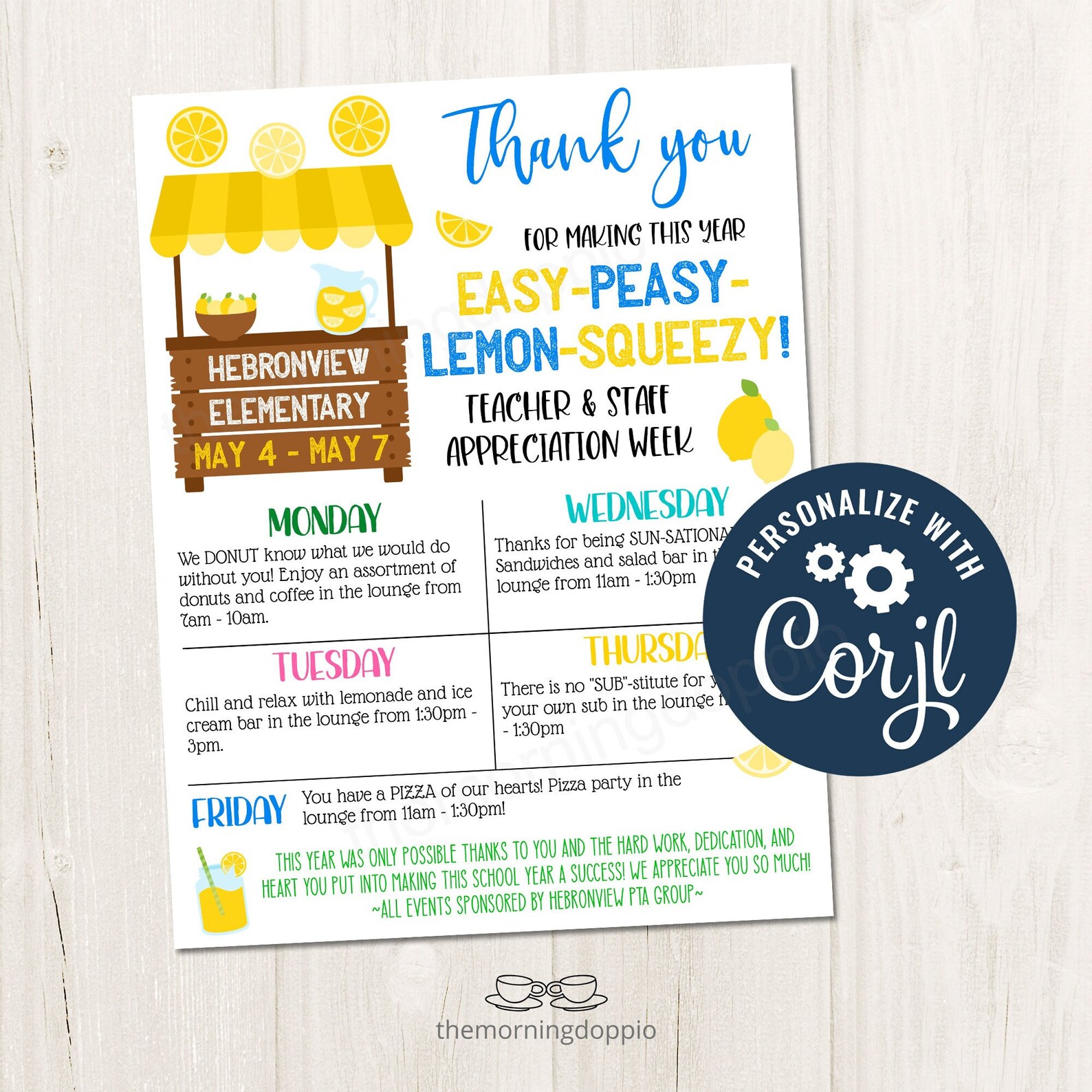 Printable/editable Lemonade Lemons Theme Teacher and Staff - Etsy