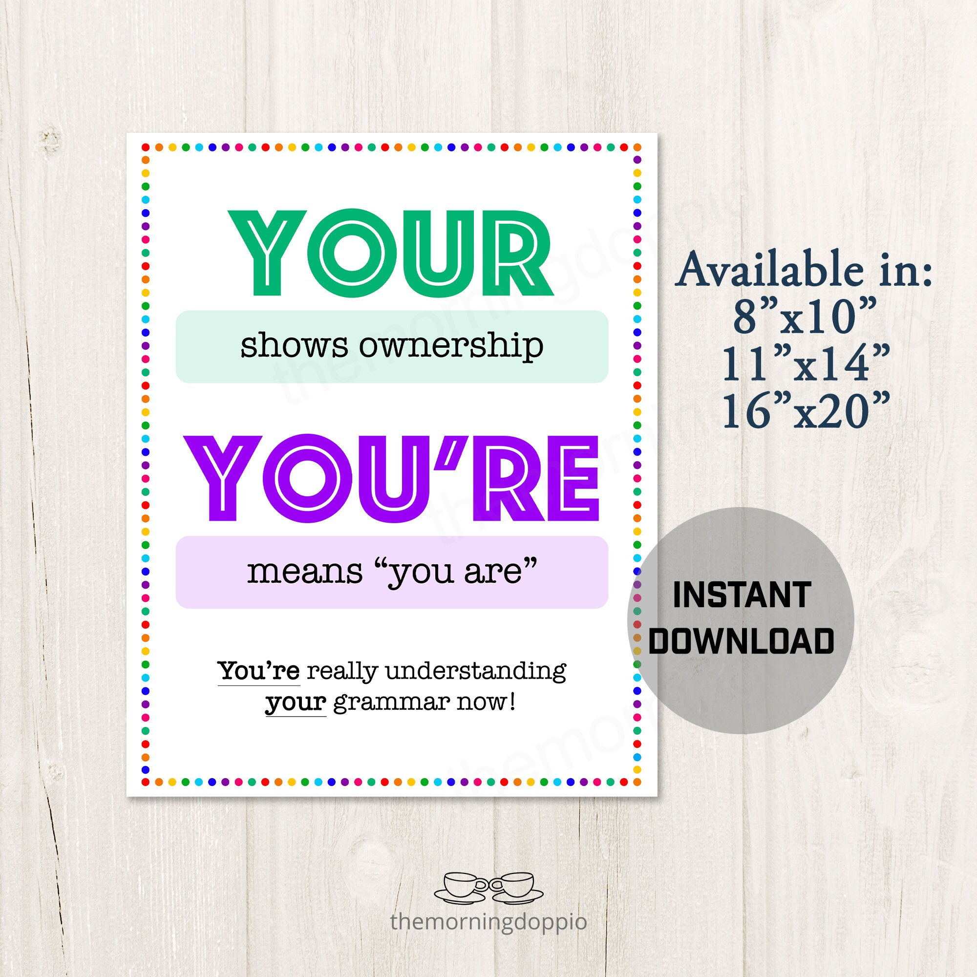 Printable English Classroom Vocabulary Grammar Poster Decor - Etsy