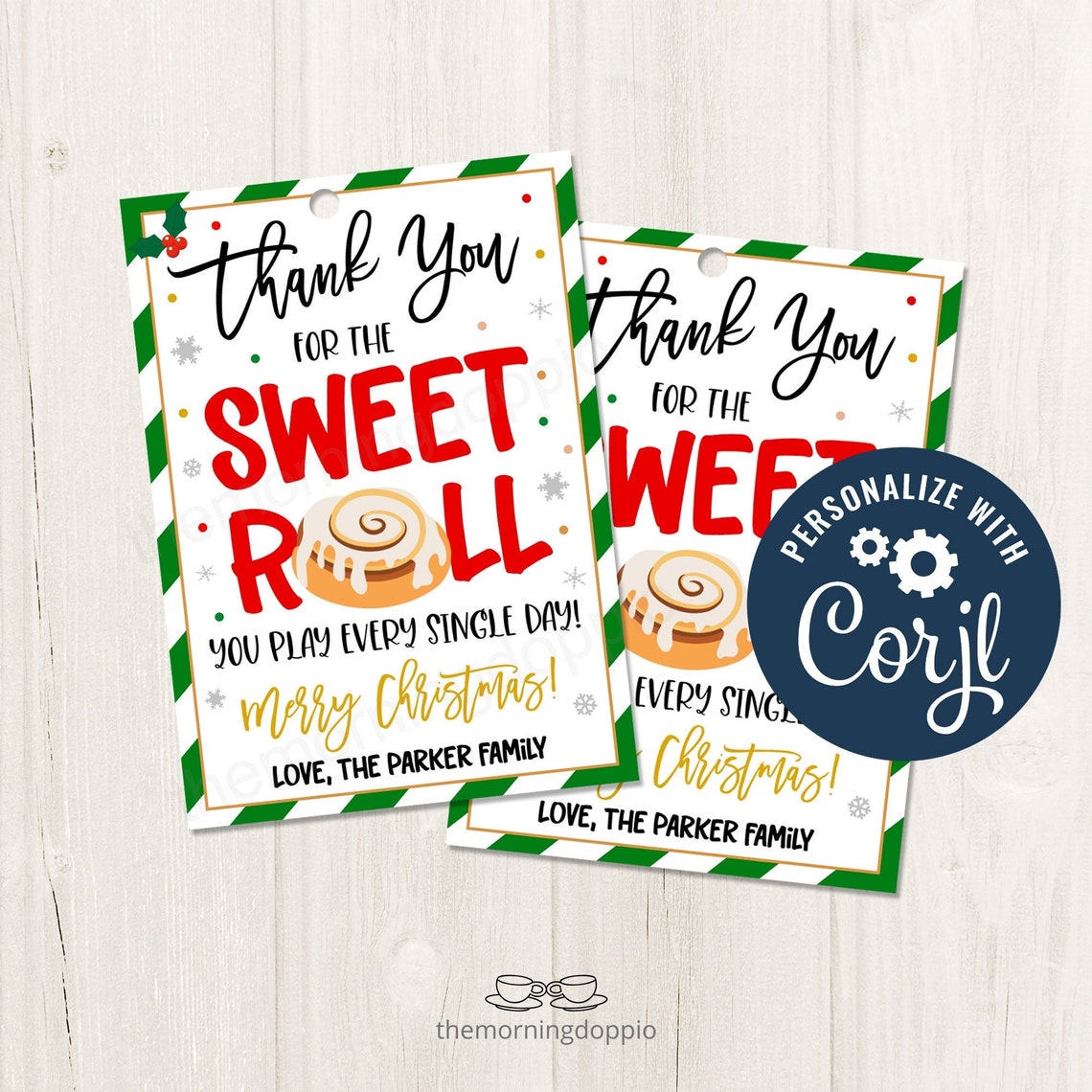 Printable/editable Thank You for the Sweet Roll You Play | Etsy