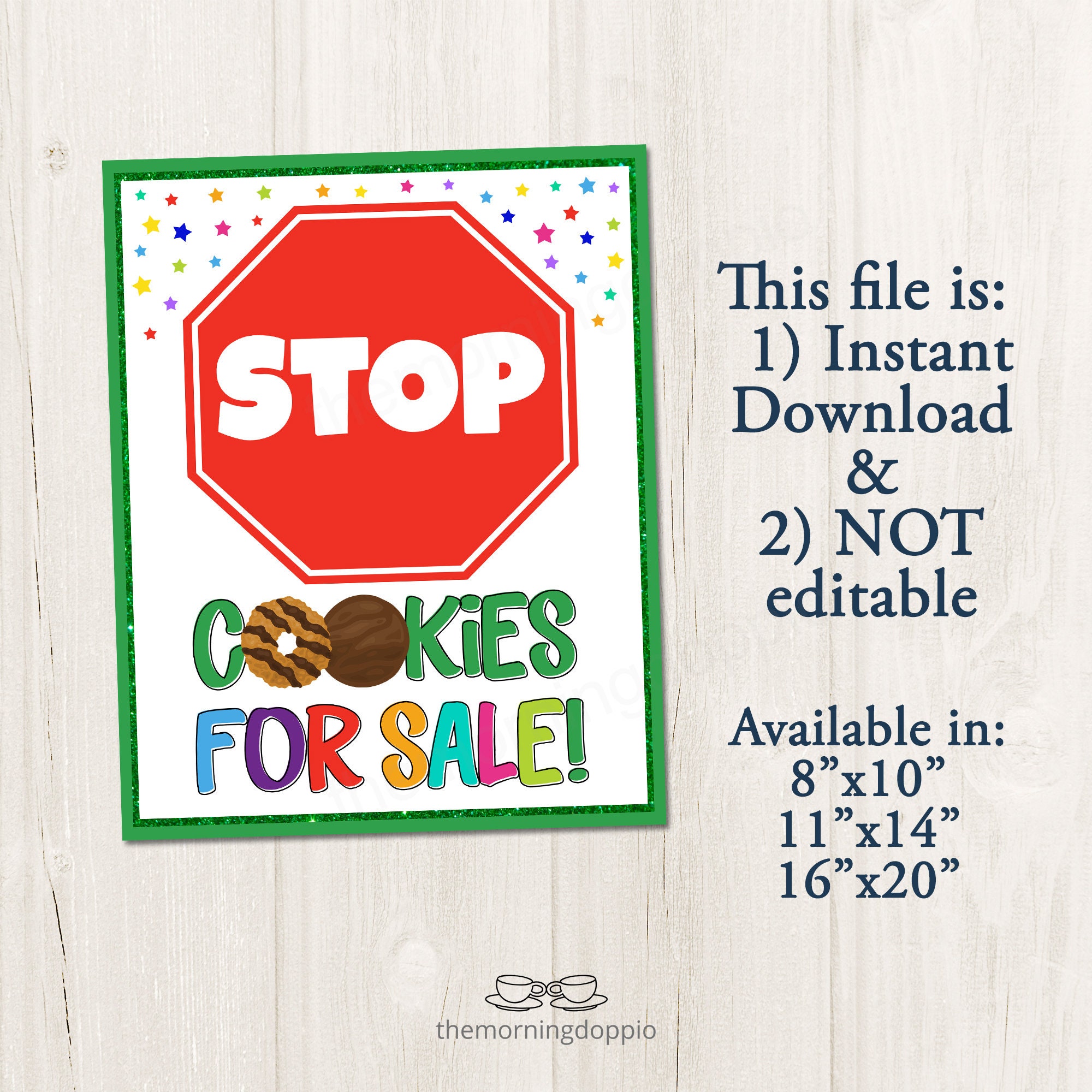 Printable Cookie Sale Sign, Instant Download Cookies Sold Here ...