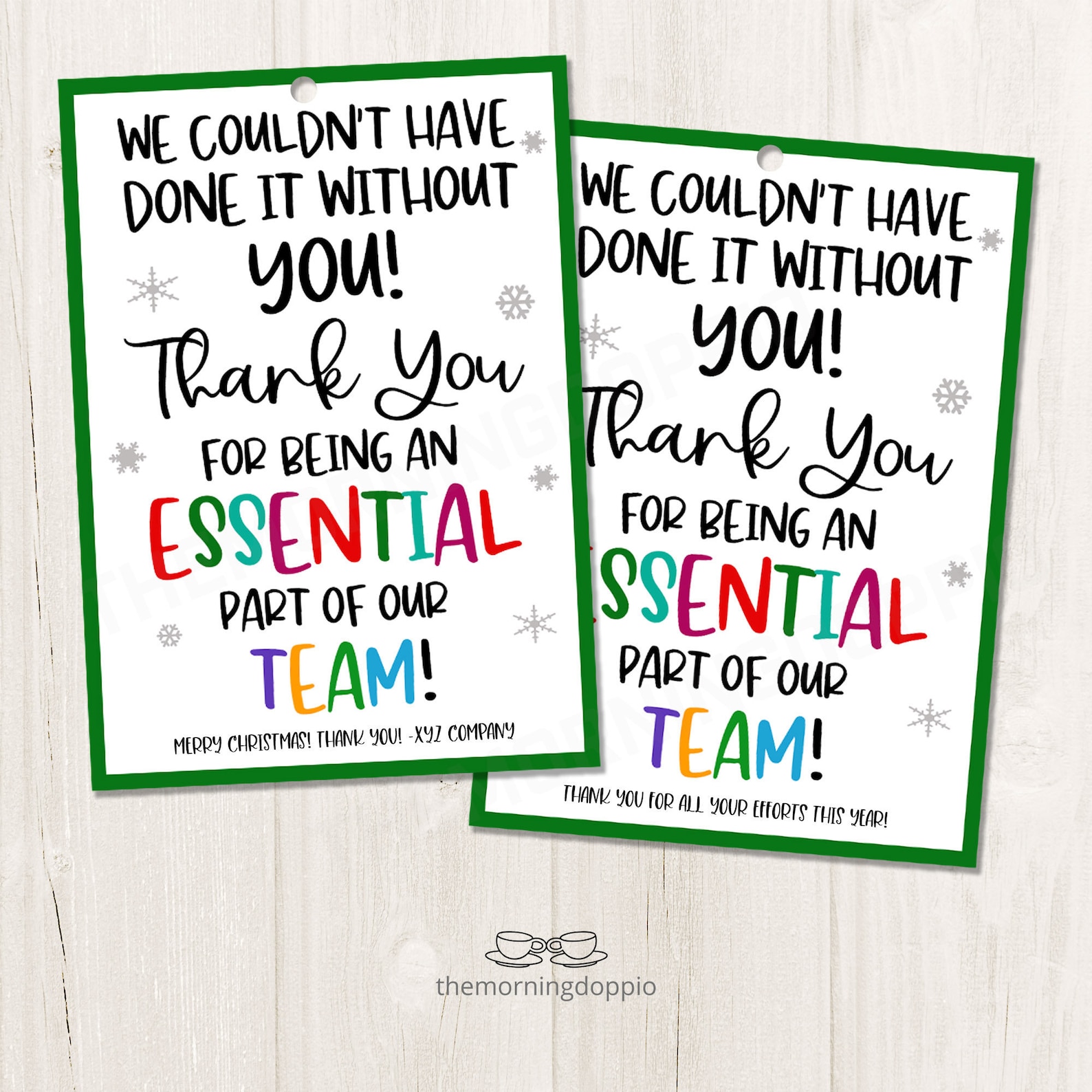 Printable/editable Employee Christmas Gift Tag, Essential Employee ...