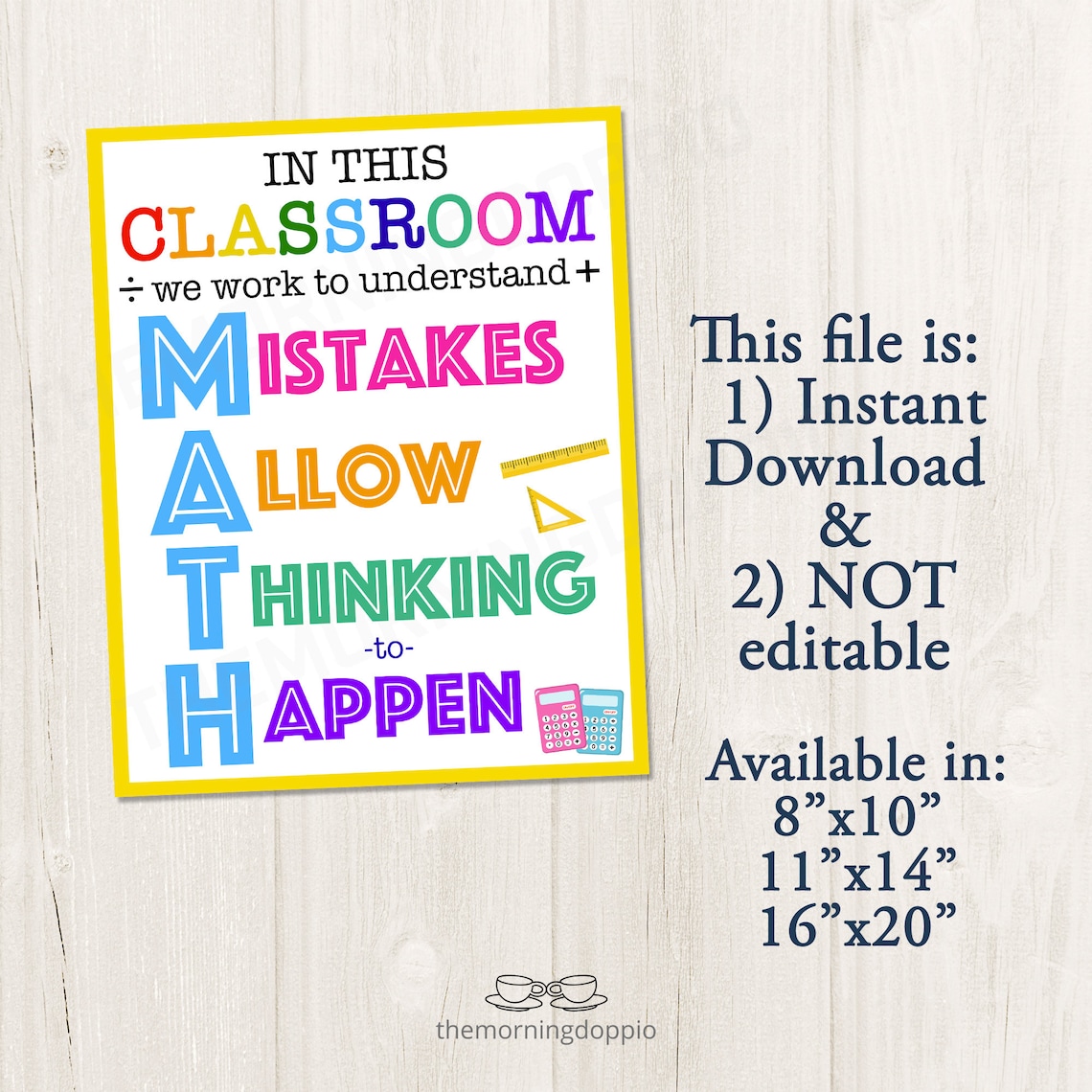 Printable Math Classroom Poster Decor Math Teacher Classroom - Etsy
