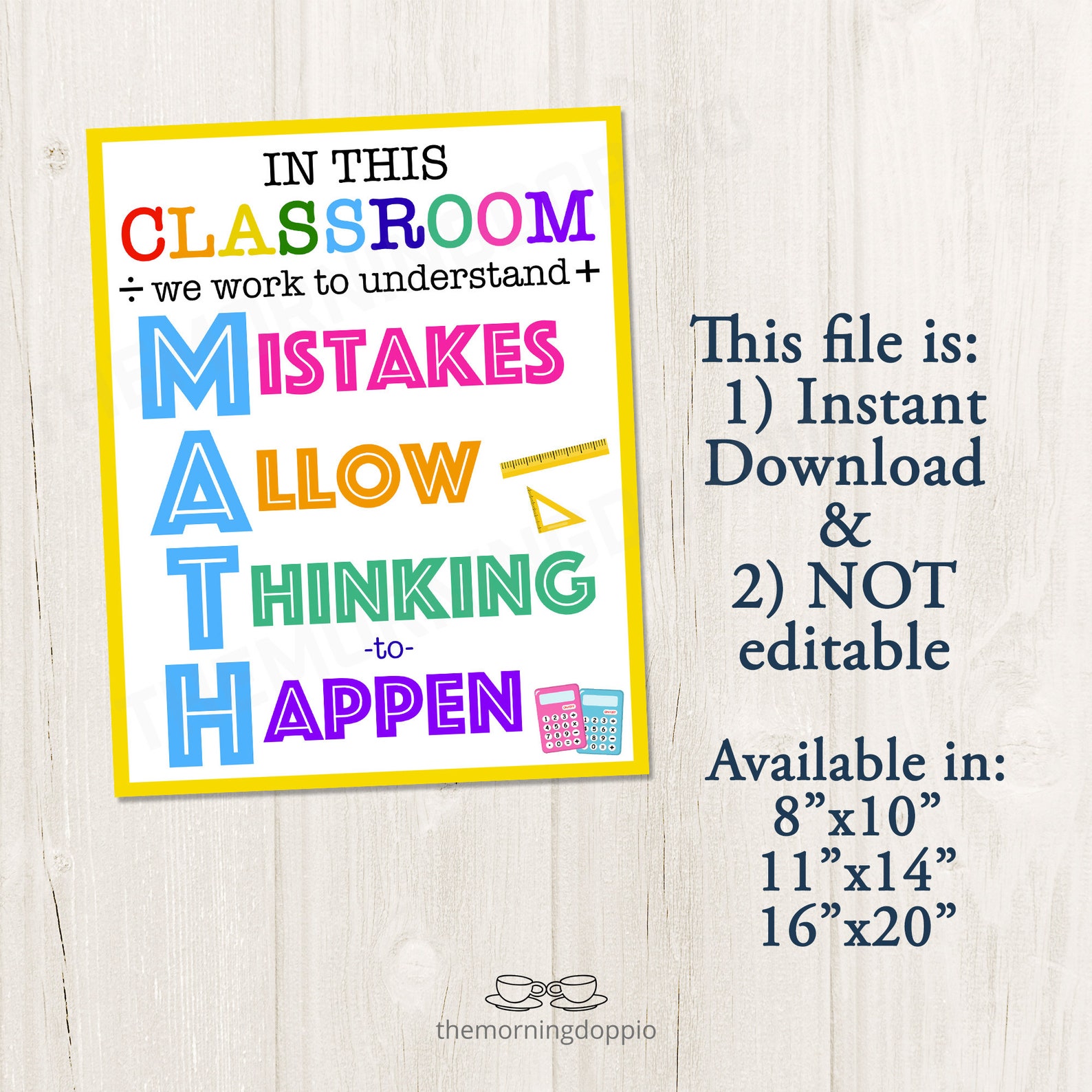 Printable Math Classroom Poster Decor Math Teacher Classroom - Etsy
