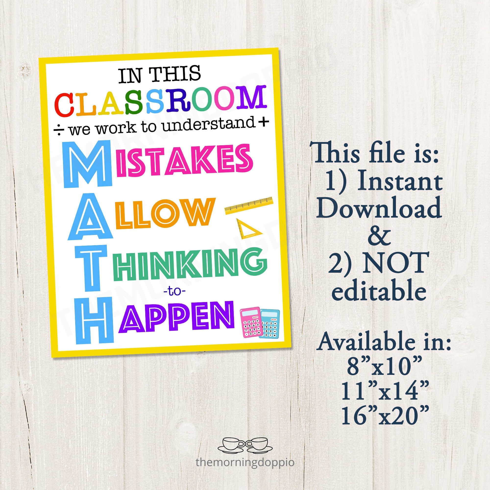 Afdrukbare wiskunde klaslokaal poster decor wiskunde leraar - Etsy ...