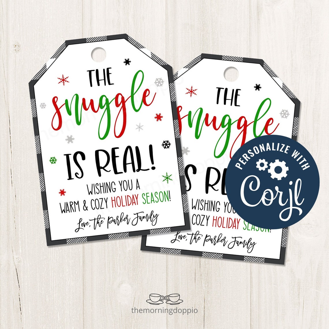 Printable/editable the Snuggle is Real Christmas Gift Tag, Blanket ...